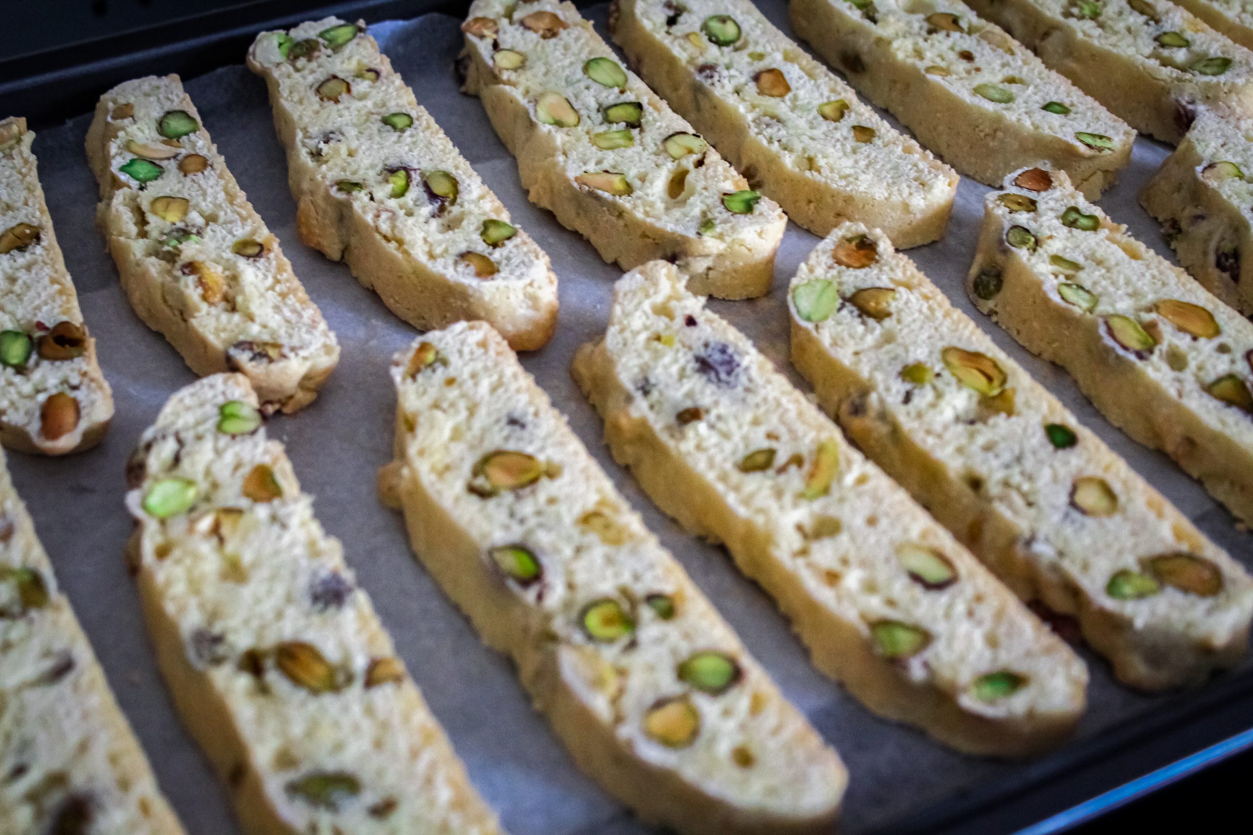 Pistachio Rosewater Biscotti - The Bitter Olive