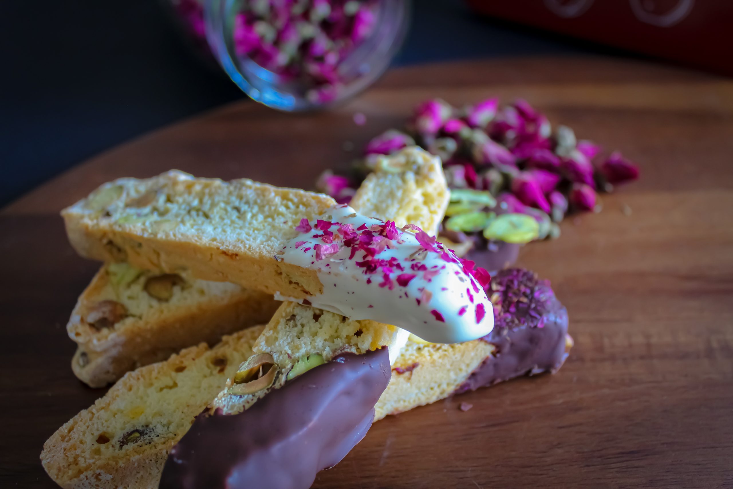 Pistachio Rosewater Biscotti - The Bitter Olive