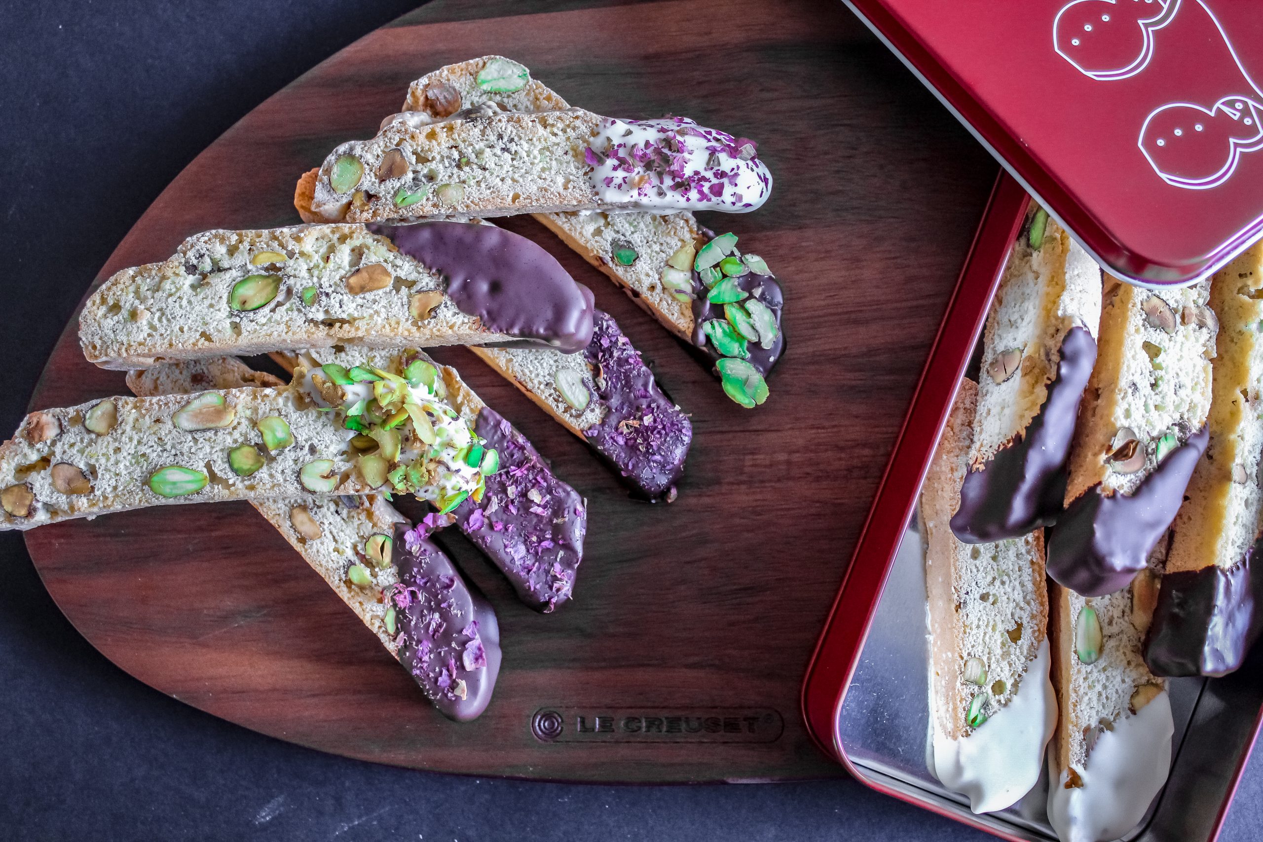 Pistachio Rosewater Biscotti - The Bitter Olive